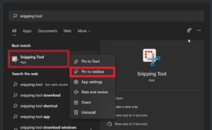 How to pin Snipping Tool to the Taskbar in Windows 11 - Sai Sci Tech